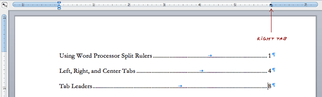 Tabs, Indents, and Margins: How to use the Split Ruler